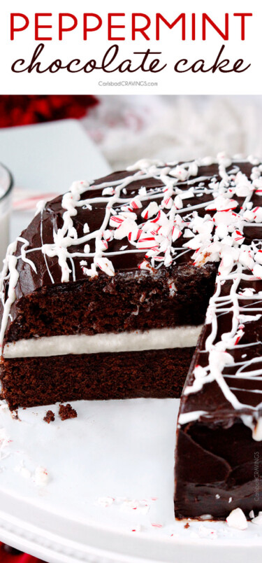 Peppermint Chocolate Cake with hidden Peppermint Vanilla Buttercream