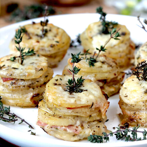 Cheesy Ham and Potato Stacks - Carlsbad Cravings