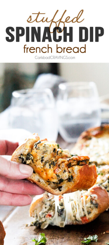 Easy Spinach Dip STUFFED French Bread (+ Video!)