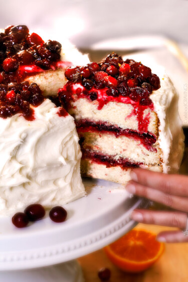 Layered Cranberry Cake with Buttercream Frosting - Carlsbad Cravings