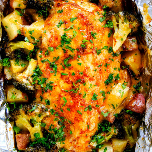 Cheesy Buffalo Chicken Foil Packets in Oven - Carlsbad Cravings