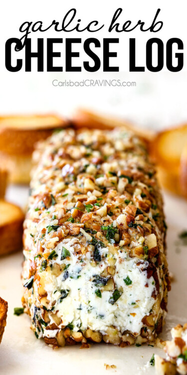 EASY Garlic Herb Cheese Log (step by step photos!)