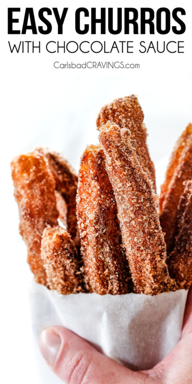 Easy Churros with Chocolate Sauce (Tips, Tricks, Step by Step Photos)