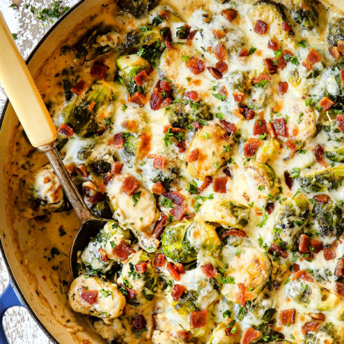 Creamy Brusels Sprouts With Bacon! (How to Make Ahead, Variations)