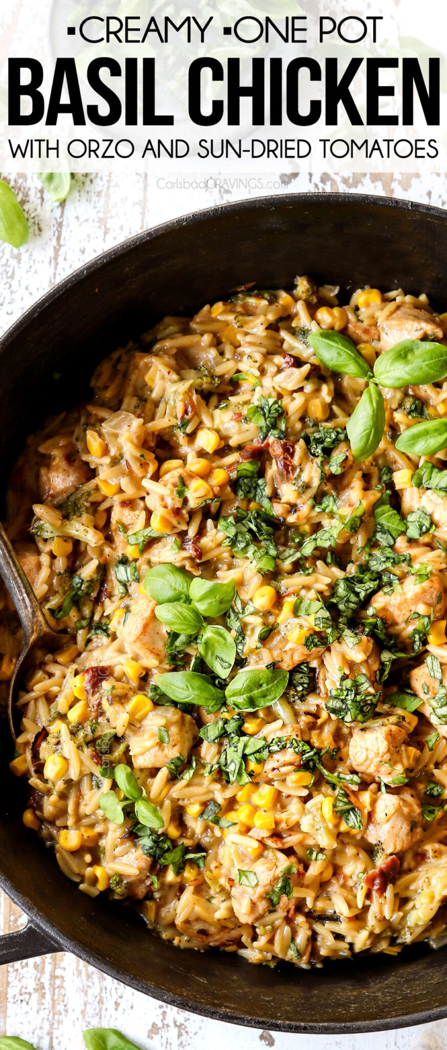 One Pot Creamy Basil Chicken - Carlsbad Cravings