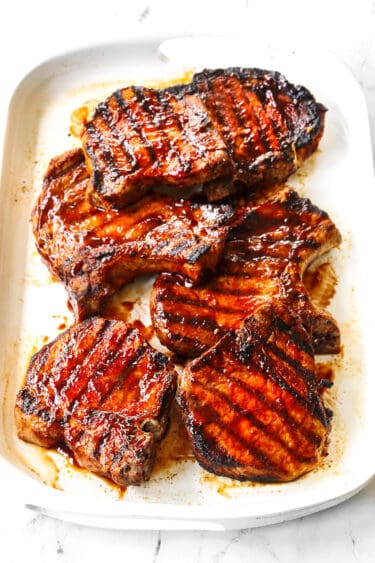 Grilled Pork Chops with BEST Spice Rub and BBQ Sauce!
