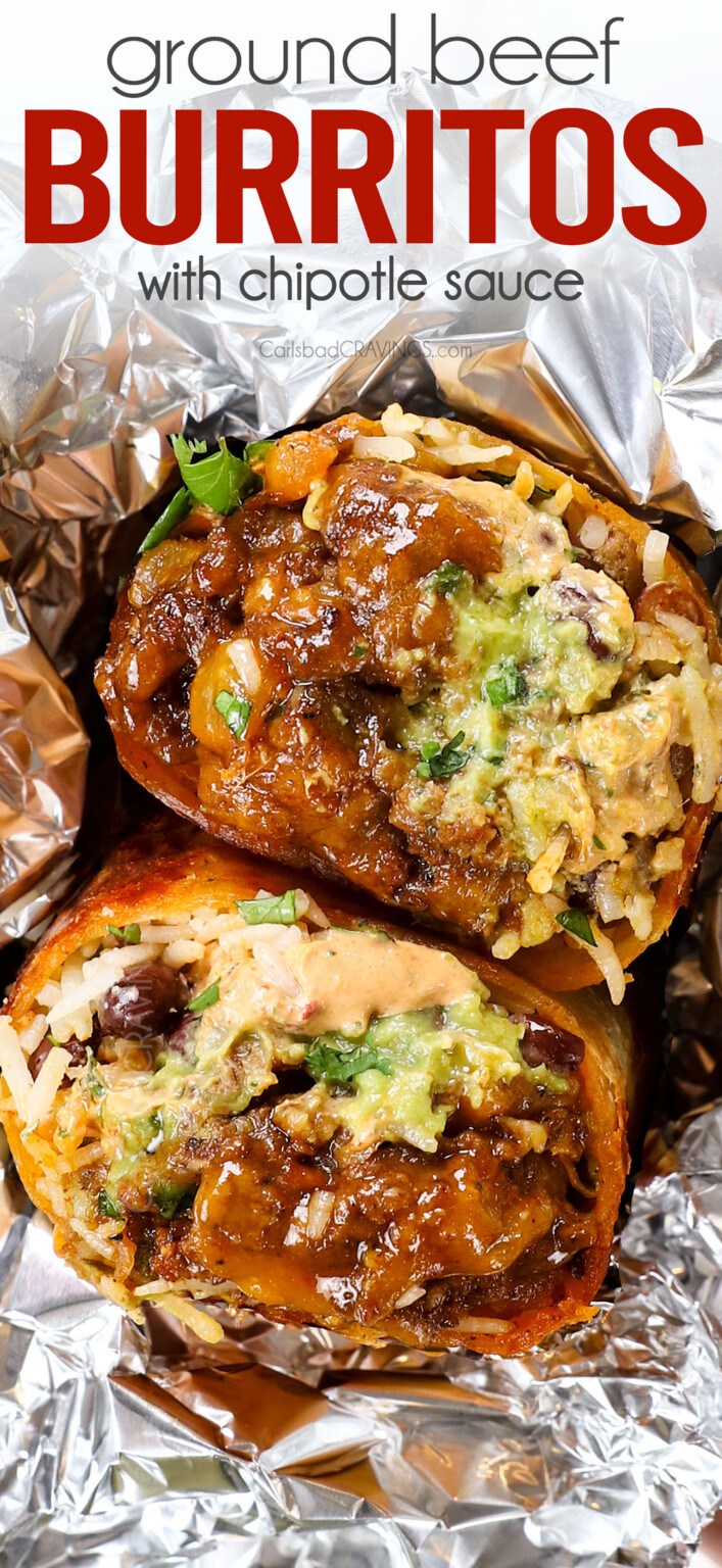 Homemade Burritos With Chipotle Sauce - Carlsbad Cravings