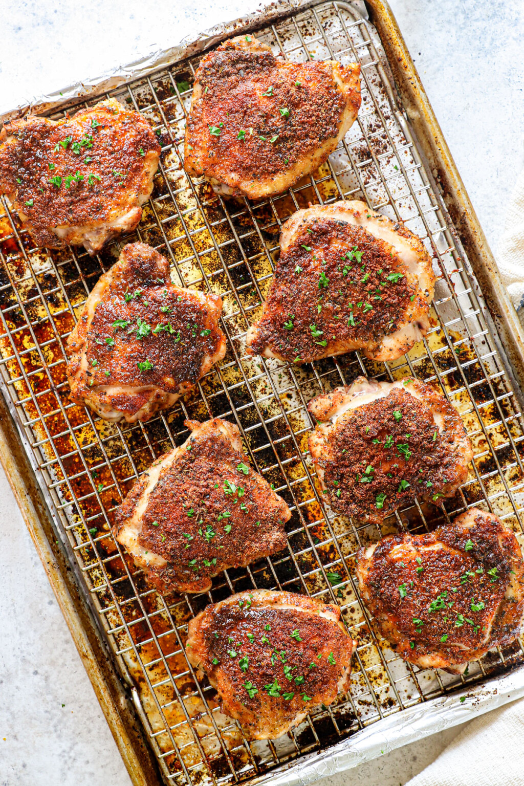 Oven Baked Chicken Thighs (Bone-In) - Carlsbad Cravings