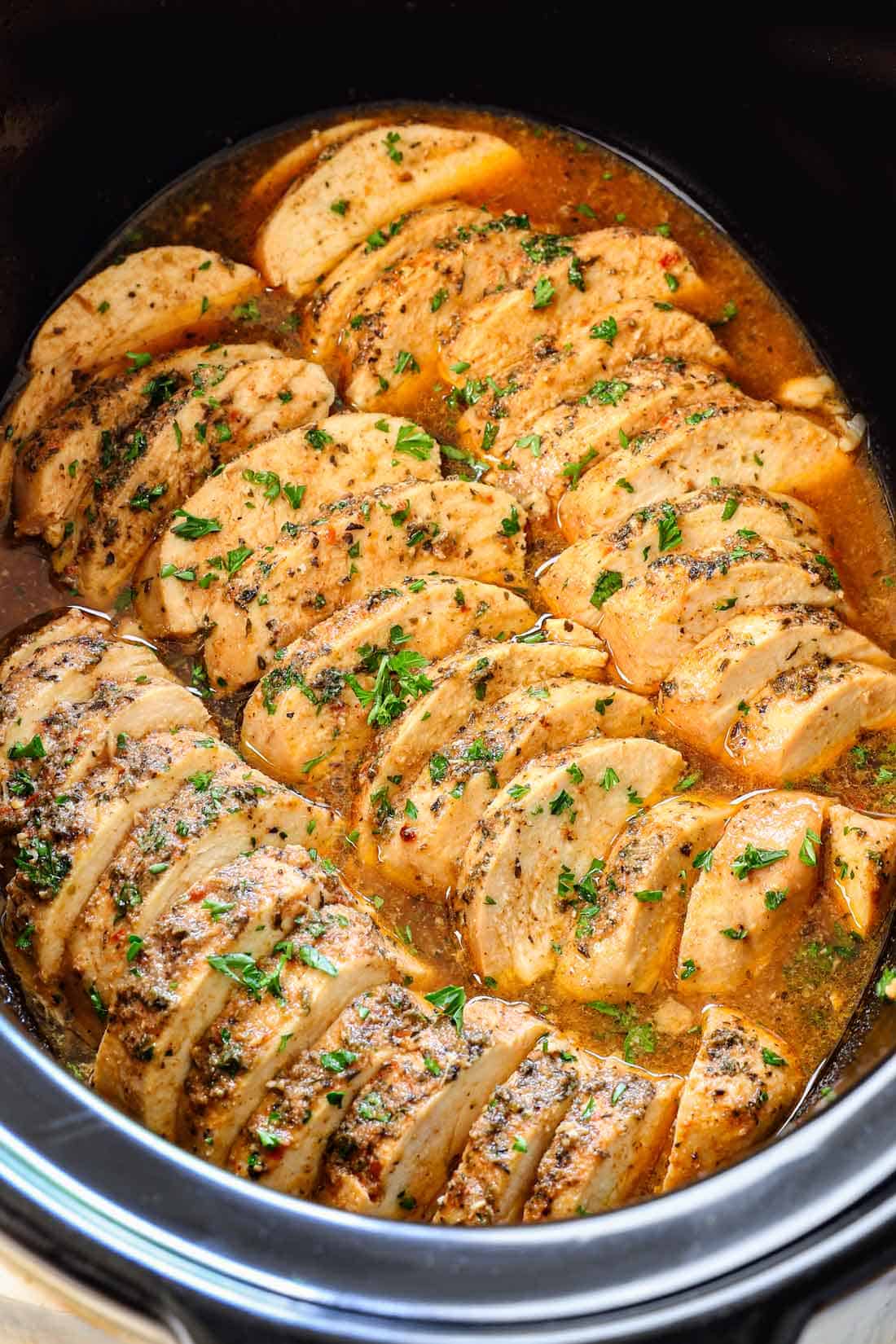 JUICY Slow Cooker Chicken Breast - Carlsbad Cravings